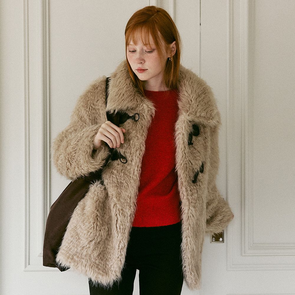 A SHEARING FUR HALF COAT_KHAKI GREY - 감도 깊은 취향 셀렉트샵 29CM