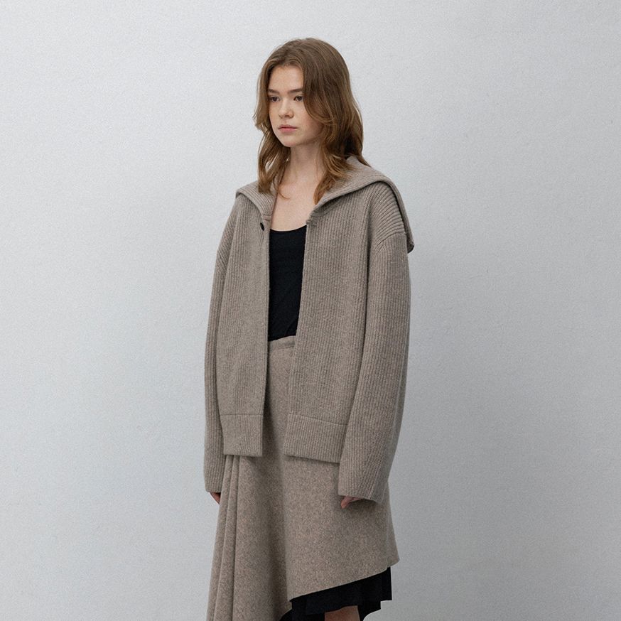 Pure saxon wool convertible hood jacket_White oak - 감도 깊은 취향 셀렉트샵 29CM