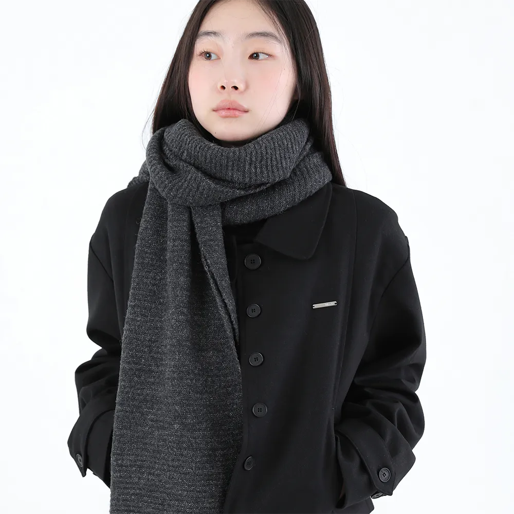 Patch knit muffler CHARCOAL - 감도 깊은 취향 셀렉트샵 29CM