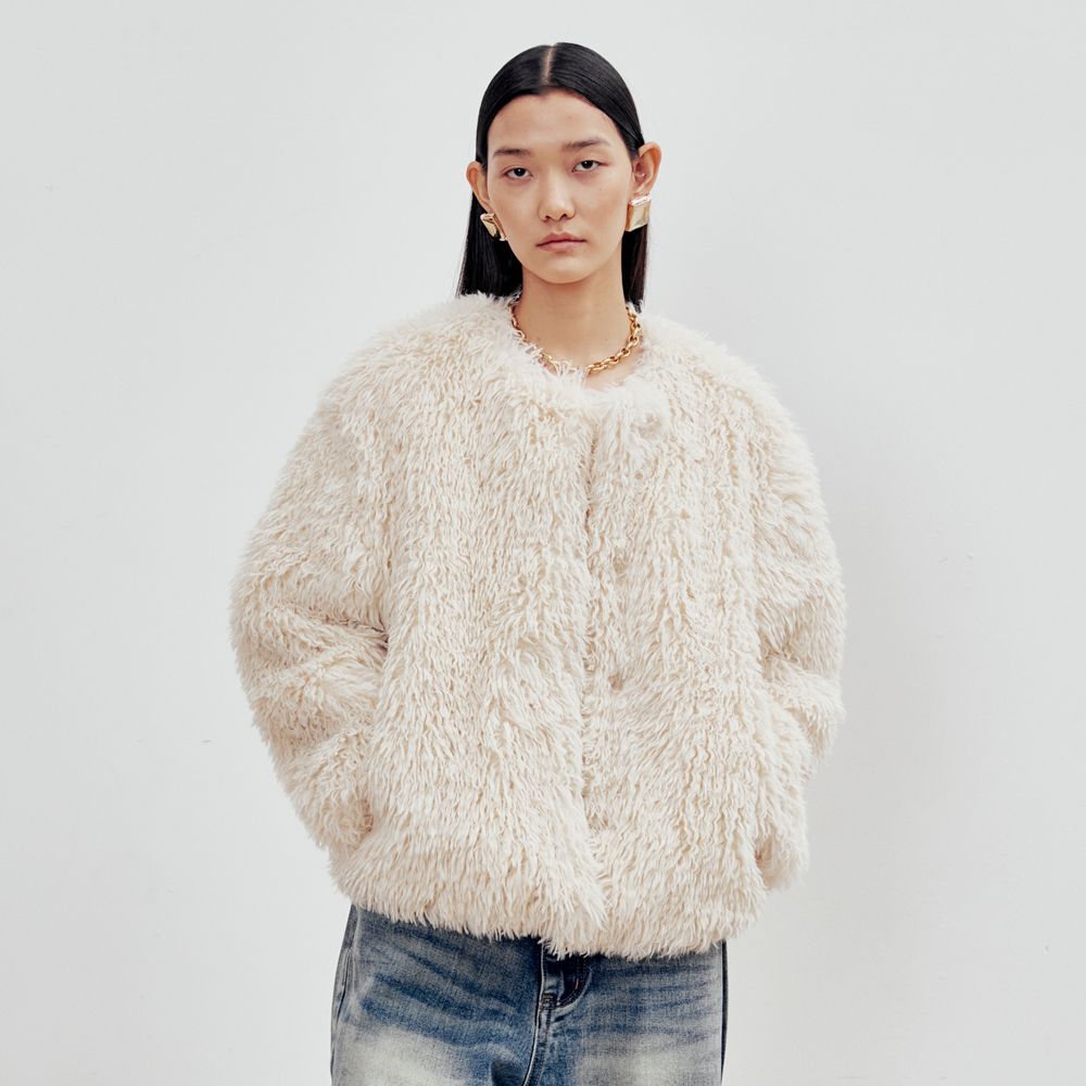 Collarless Shearling Jacket (Ivory) - 감도 깊은 취향 셀렉트샵 29CM