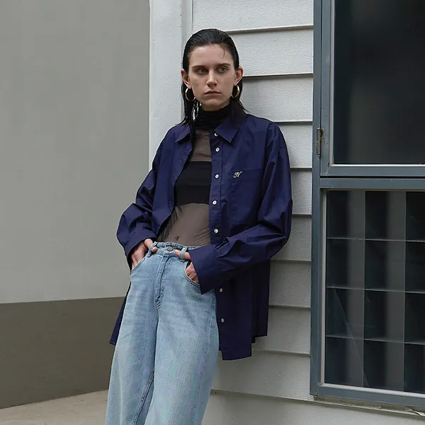 COTTON SIDE SLIT BOYFRIEND SHIRT (BL-4156) - 감도 깊은 취향 셀렉트샵 29CM