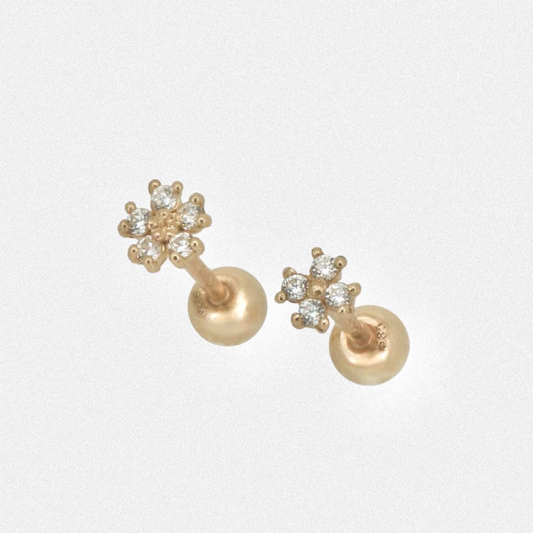 14k mini cubic flower piercing (2type) - 감도 깊은 취향 셀렉트샵 29CM