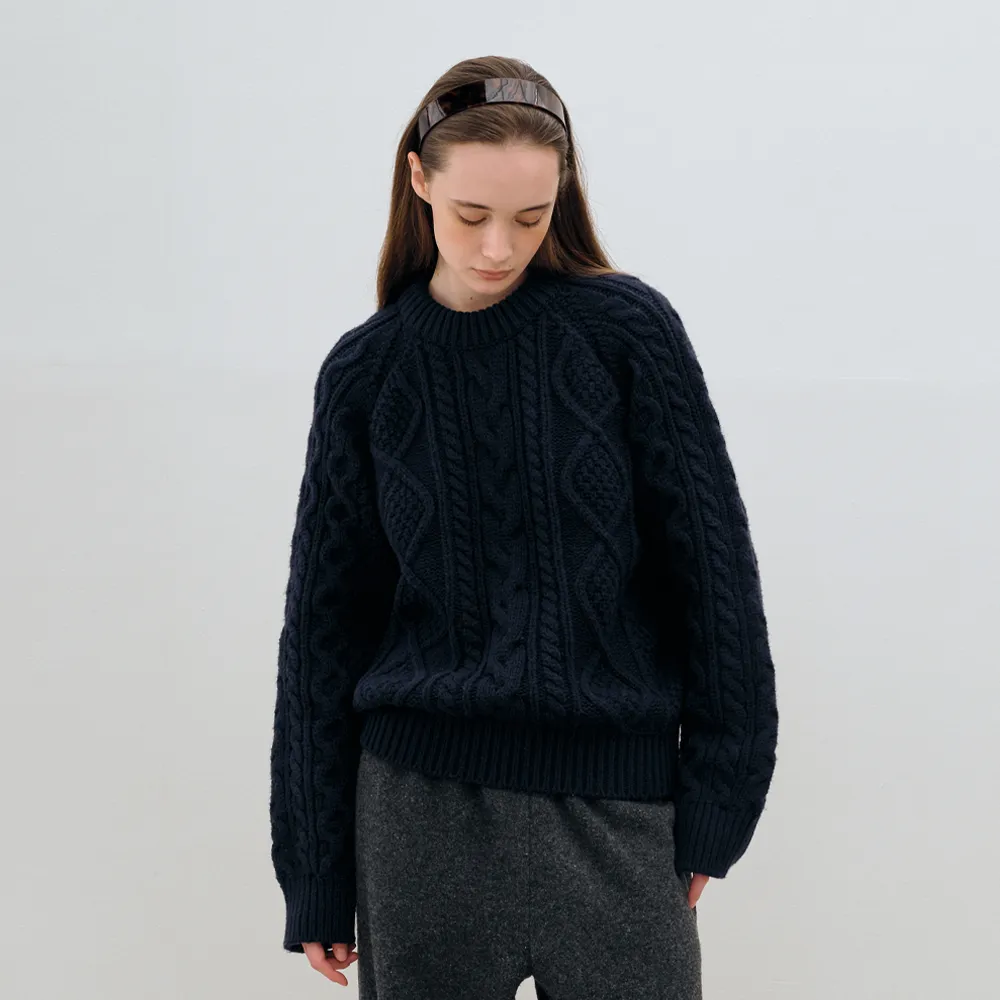 Cozy Wool Cable Knit_Navy - 감도 깊은 취향 셀렉트샵 29CM