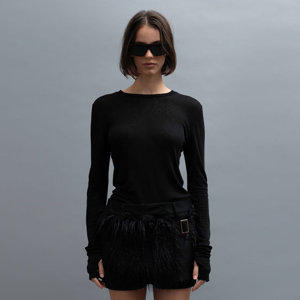 BASIC MERINO WOOL LONG SLEEVE TEE, BLACK - 감도 깊은 취향 셀렉트샵 29CM