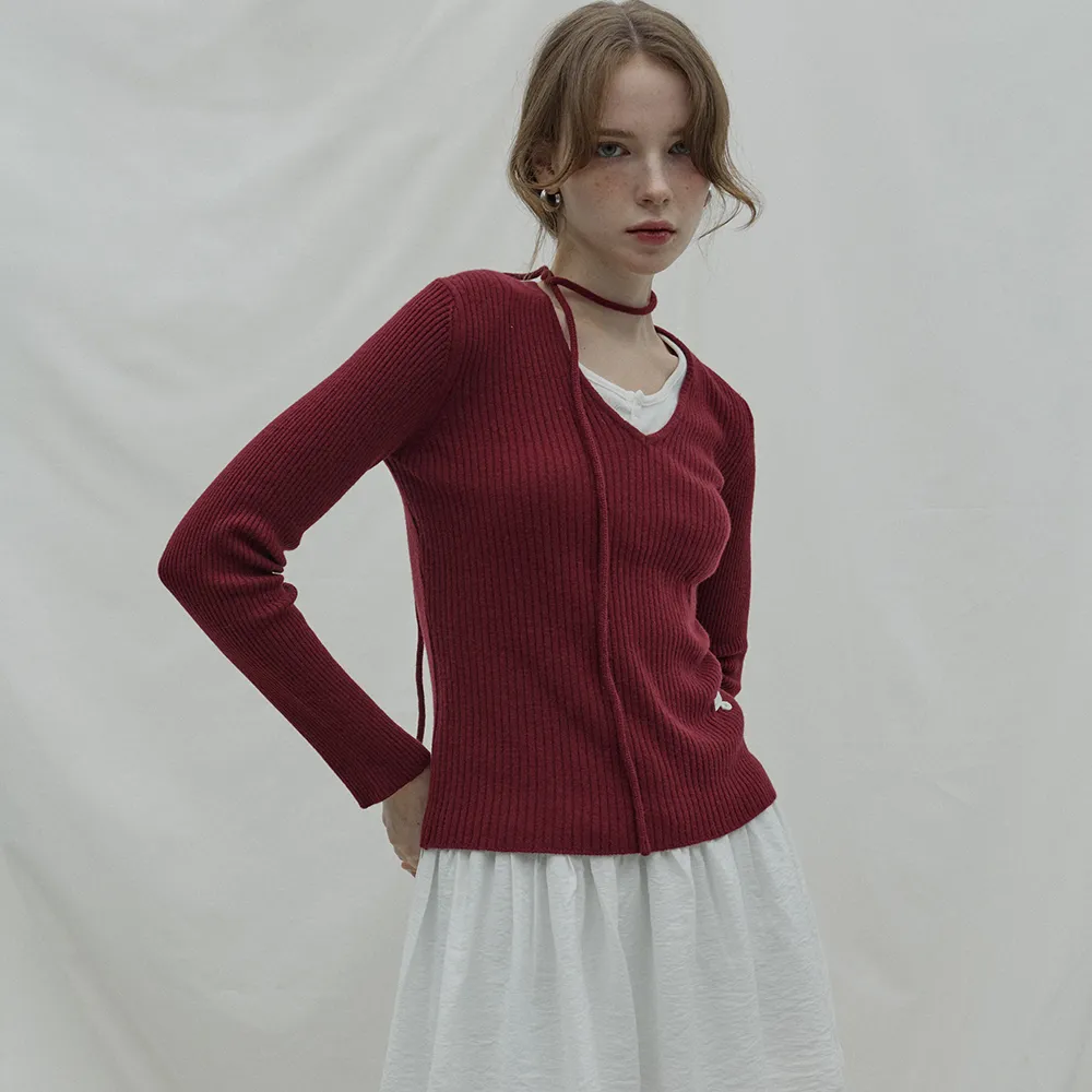 Cashmere V-neck knit_wine - 감도 깊은 취향 셀렉트샵 29CM