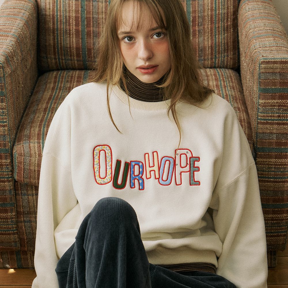Hope Patch Fleece Sweatshirt - Ivory - 감도 깊은 취향 셀렉트샵 29CM