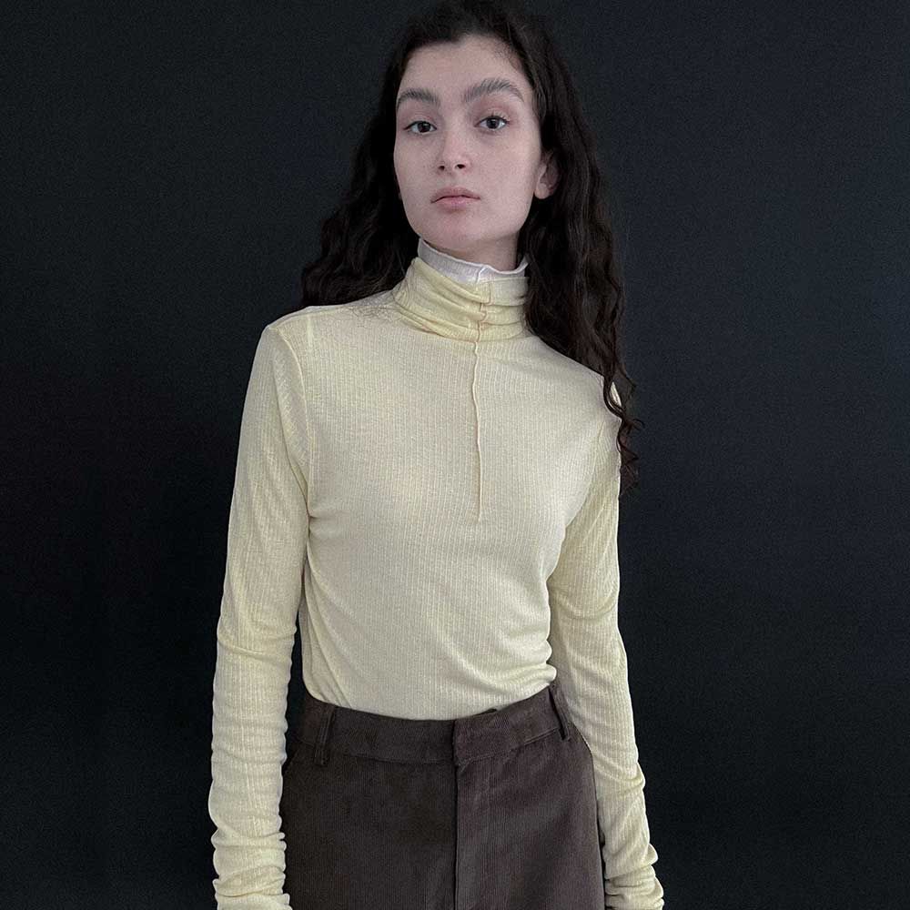 [24 WINTER][SALT Label] TENCEL LONG SLEEVE TURTLENECK_BUTTER - 감도 깊은 취향 셀렉트샵 29CM