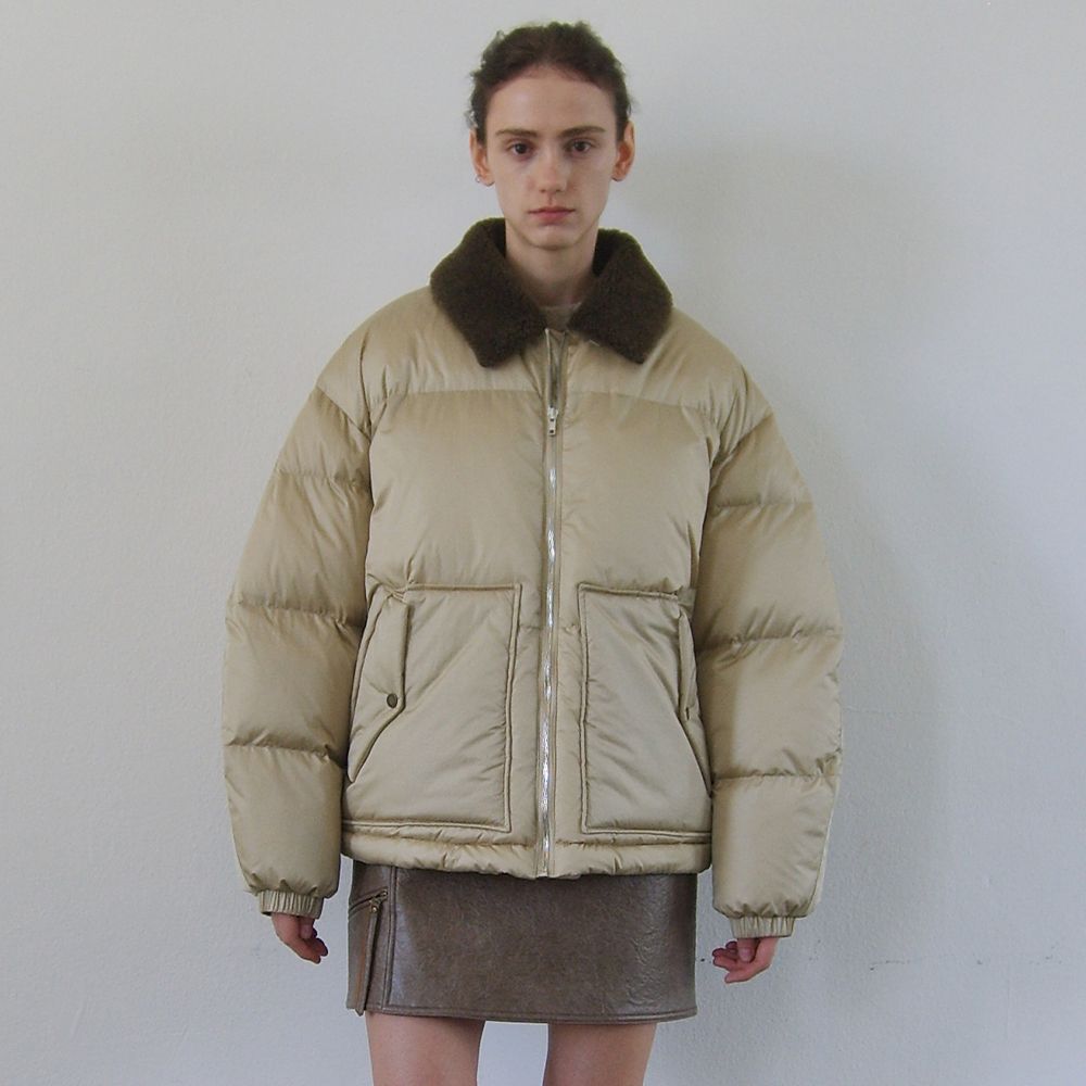 SHEARING COLLAR PADDING JACKET - BEIGE - 감도 깊은 취향 셀렉트샵 29CM
