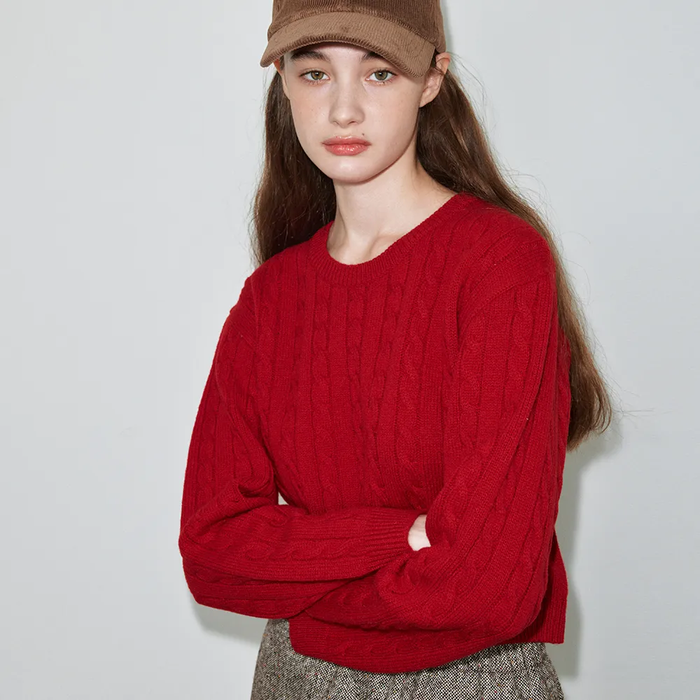 Wool Crop Twist Knit (Red) - 감도 깊은 취향 셀렉트샵 29CM