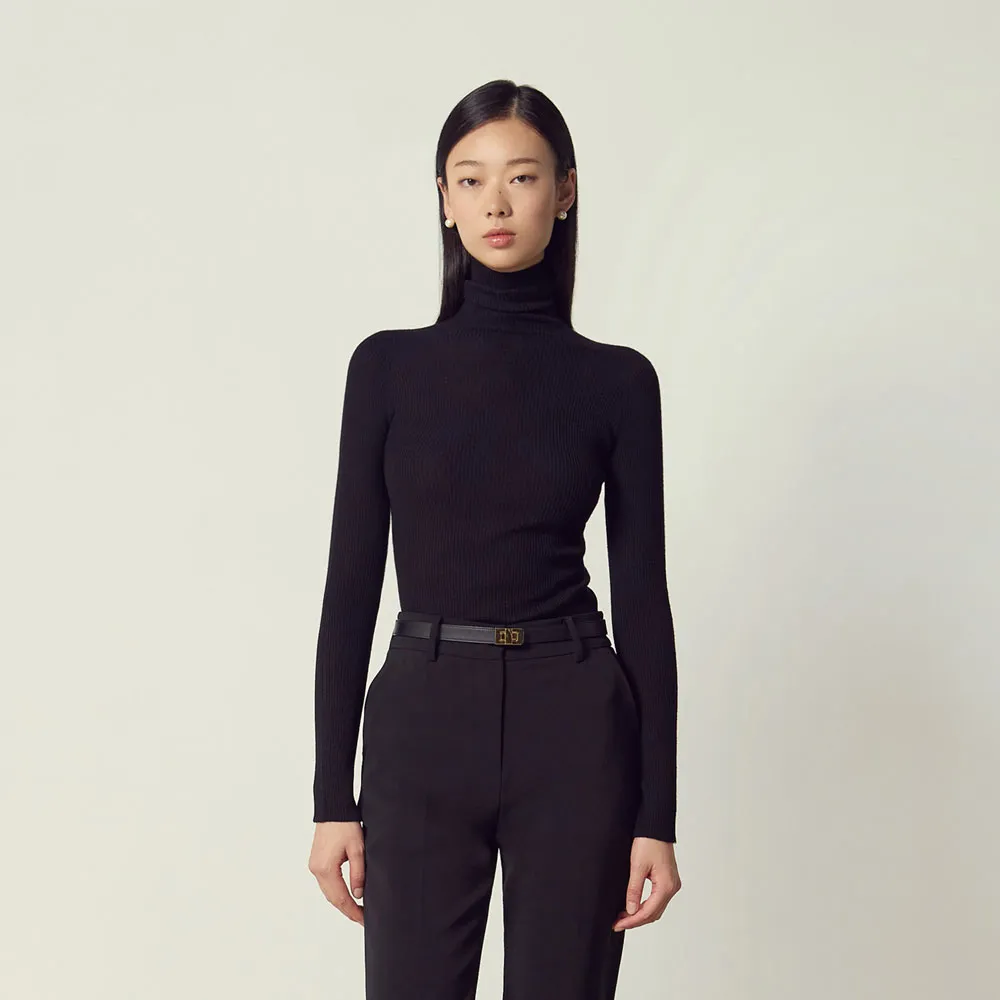 Wholegarment Turtle-neck Long Sleeve Knit Top Black - 감도 깊은 취향 셀렉트샵 29CM