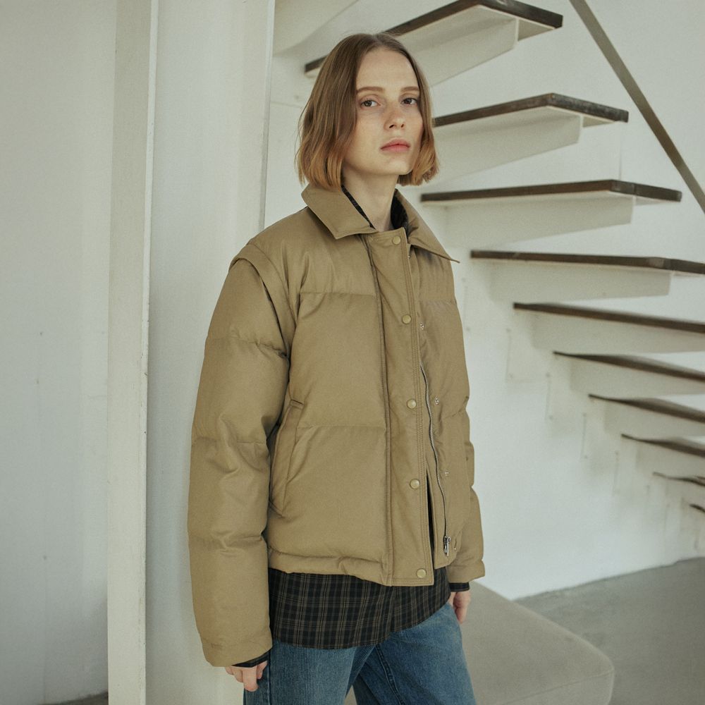 LEATHER DUCKDOWN PADDING_BEIGE - 감도 깊은 취향 셀렉트샵 29CM