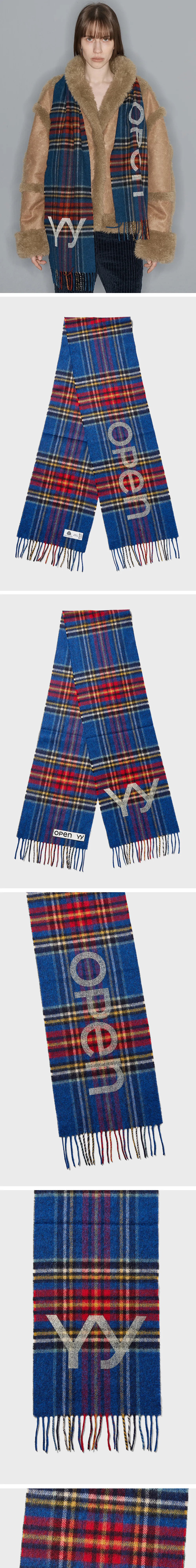 OPEN YY TARTAN WOOL SCARF (BLUE) - 감도 깊은 취향 셀렉트샵 29CM