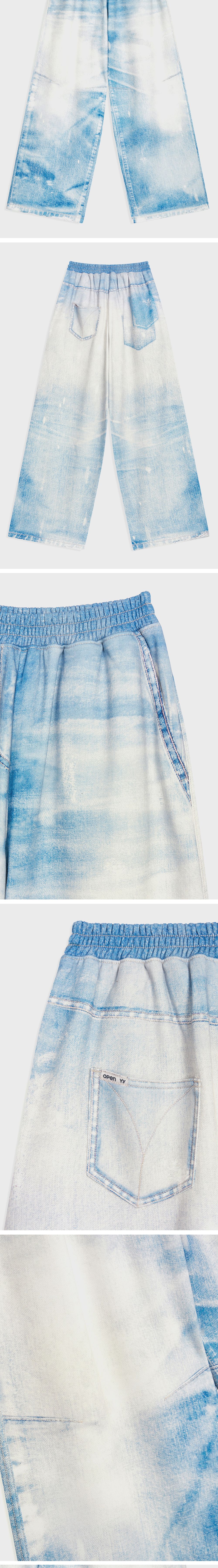 JEAN EFFECT WIDE SWEATPANTS (LIGHT BLUE) - 감도 깊은 취향 셀렉트샵 29CM