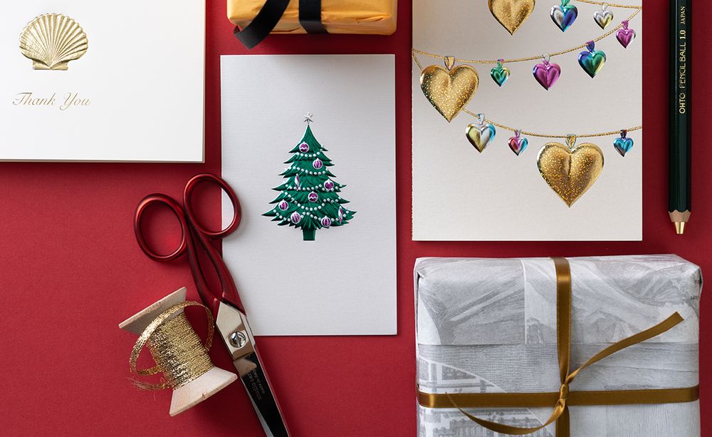 [PAULA SKENE] 미니 그리팅 카드 Mini Greeting Card - Tree With Ornaments - 감도 ...