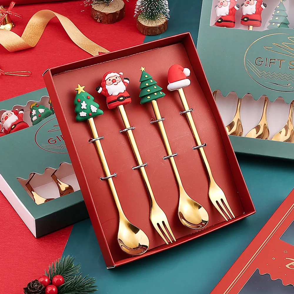 크리스마스 커트러리 디저트 스푼 포크 4P세트 - 감도 깊은 취향 셀렉트샵 29CM