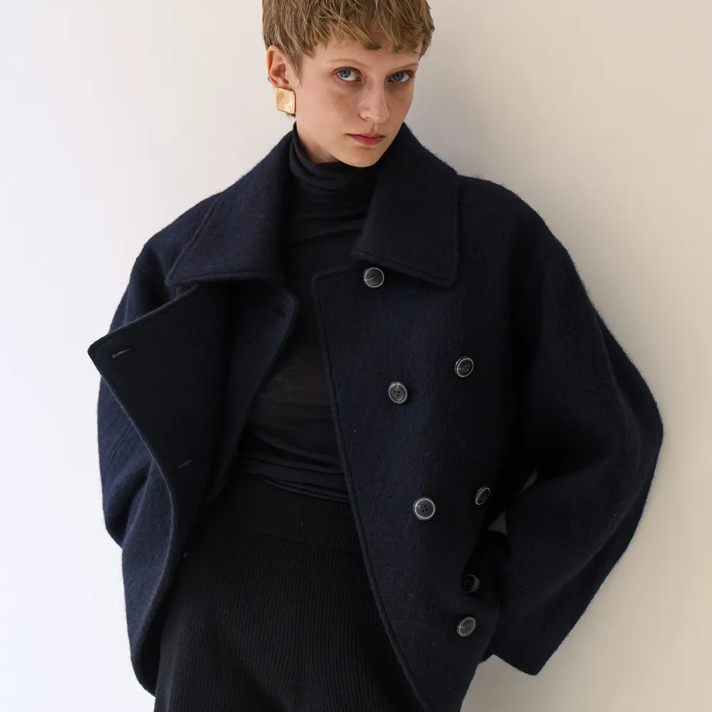 Berlin alpaca half coat _ navy - 감도 깊은 취향 셀렉트샵 29CM