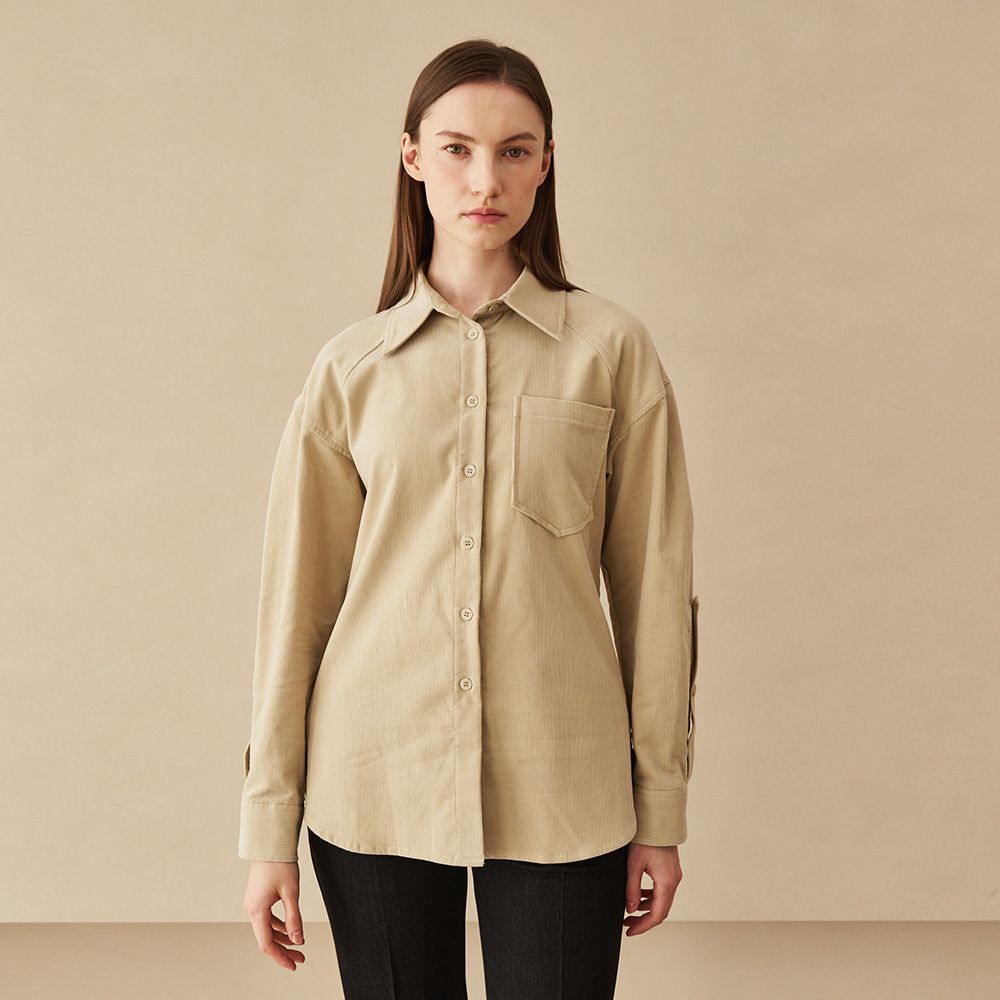 Corduroy Curved Sleeve Blouse -Beige - 감도 깊은 취향 셀렉트샵 29CM