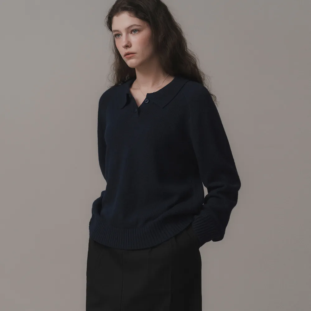 Daub button collar knit (navy) - 감도 깊은 취향 셀렉트샵 29CM
