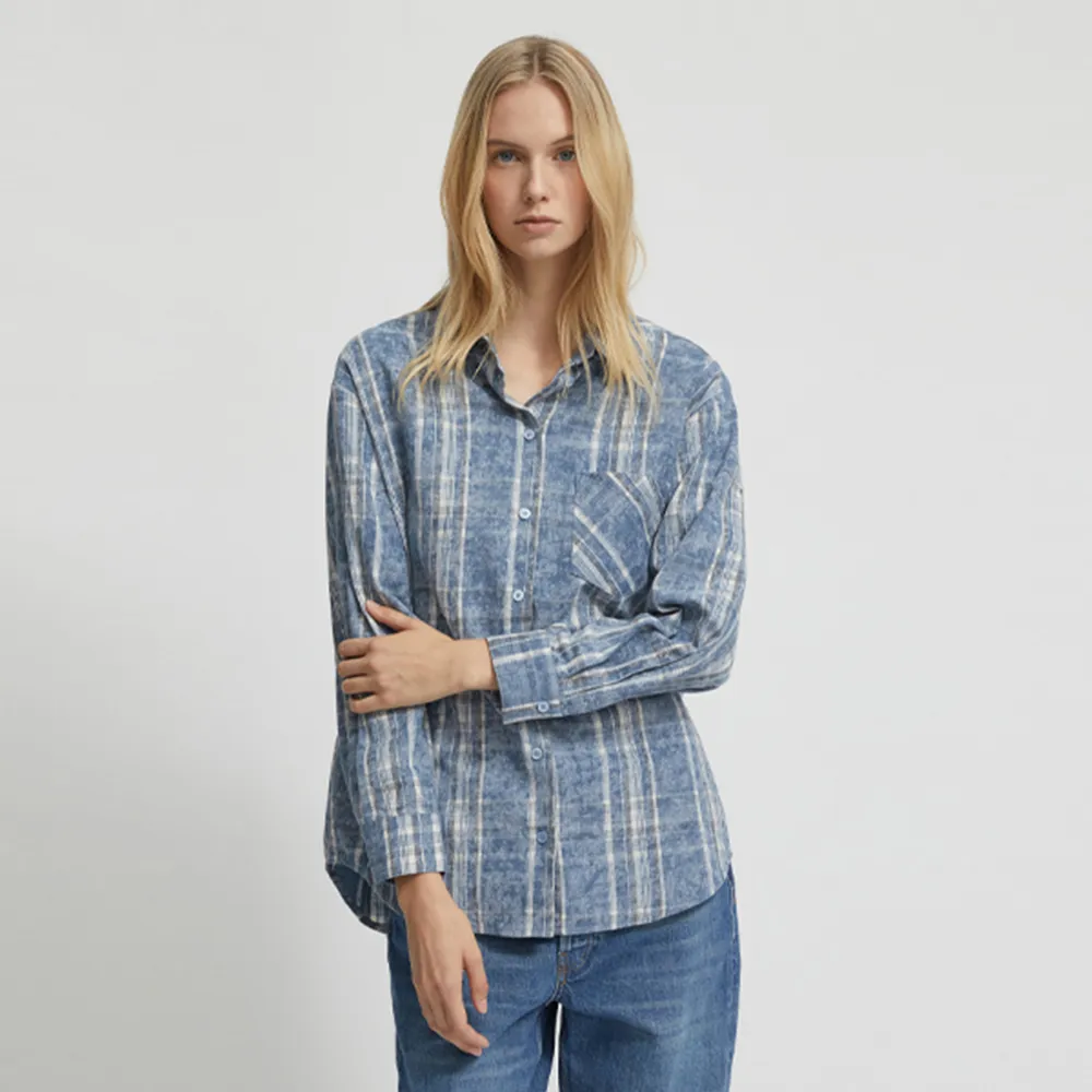 OVER FIT TARTAN POCKET CHECK SHIRT_BLUE - 감도 깊은 취향 셀렉트샵 29CM