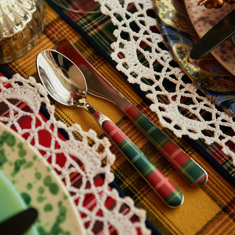 [이탈리아] [선물추천] 그린 타탄체크 디저트 커트러리 (2type) - 감도 깊은 취향 셀렉트샵 29CM