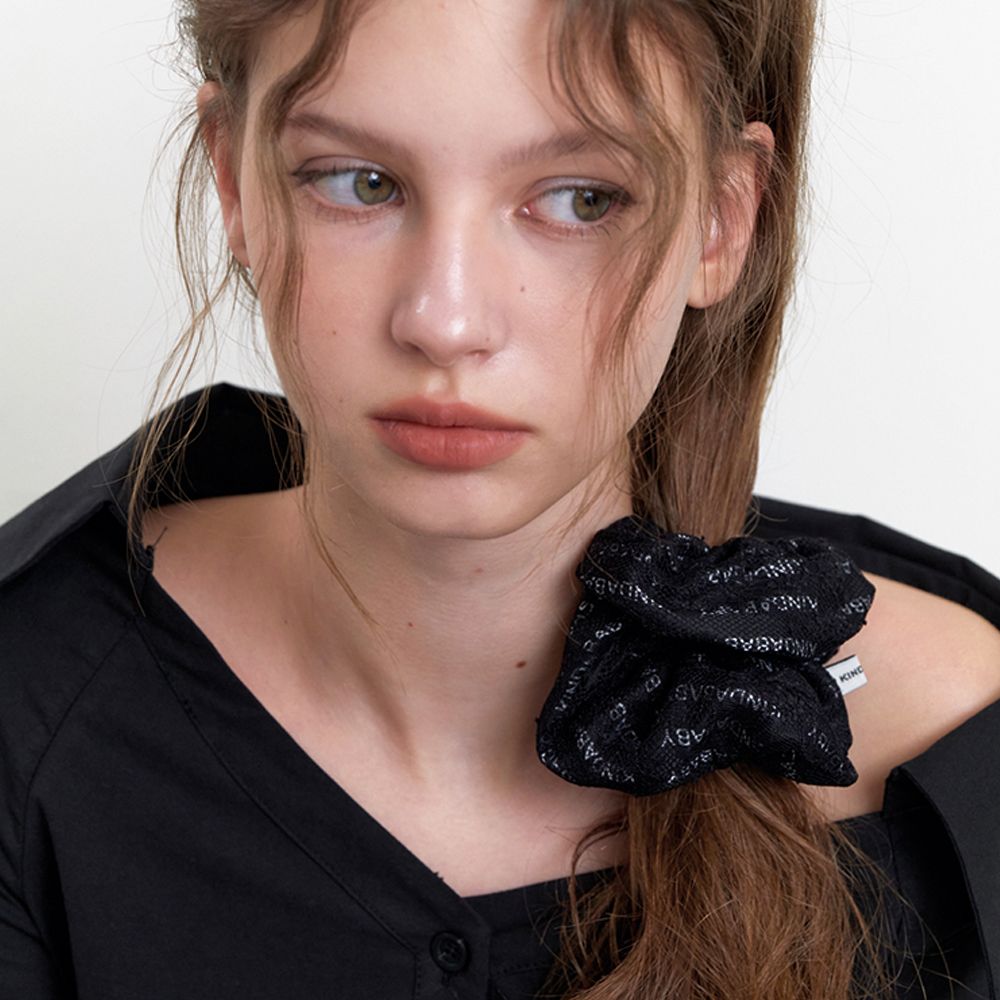 kinda lace layered scrunch - black - 감도 깊은 취향 셀렉트샵 29CM