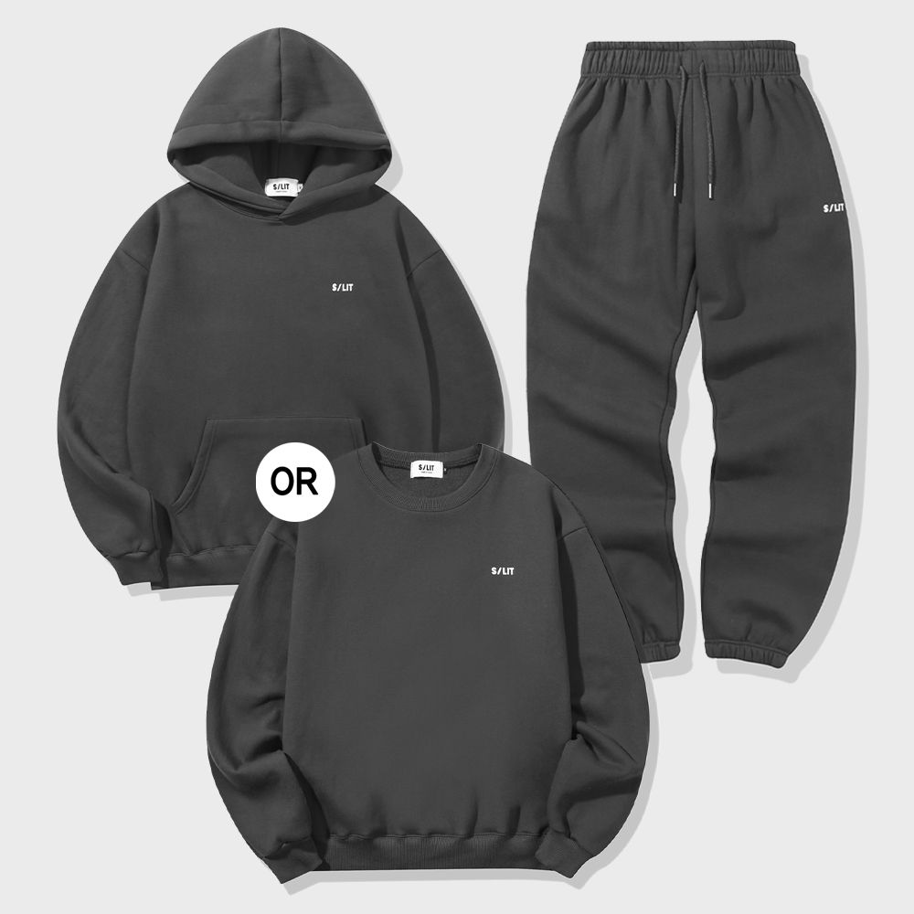 [SET] 스테디 스웨트 기모 셋업 2P 챠콜 - 감도 깊은 취향 셀렉트샵 29CM