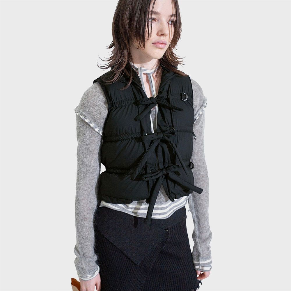 (W) String Multiple Down Vest (BLACK) - 감도 깊은 취향 셀렉트샵 29CM
