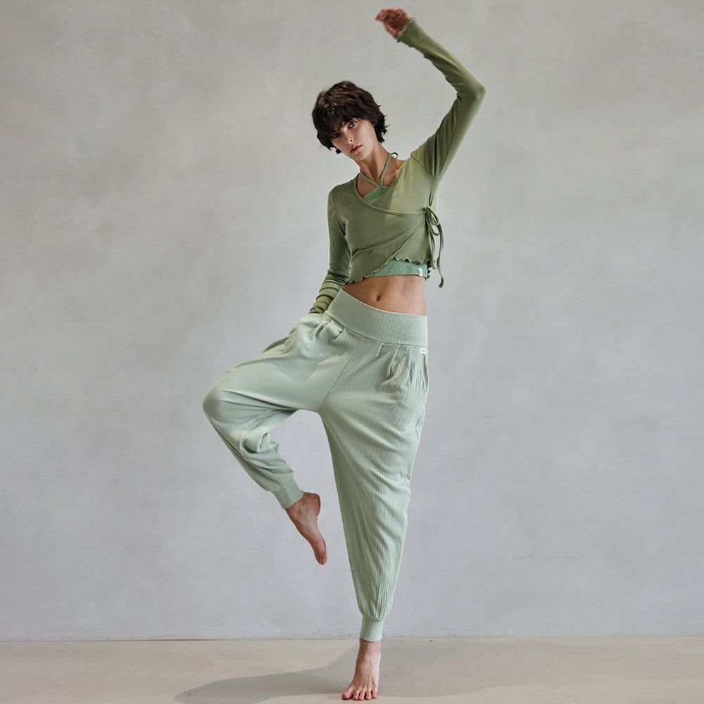 여성 요가복 DEVI-B0078-민트 필라테스 드리프 골지 하렘팬츠 - 감도 깊은 취향 셀렉트샵 29CM