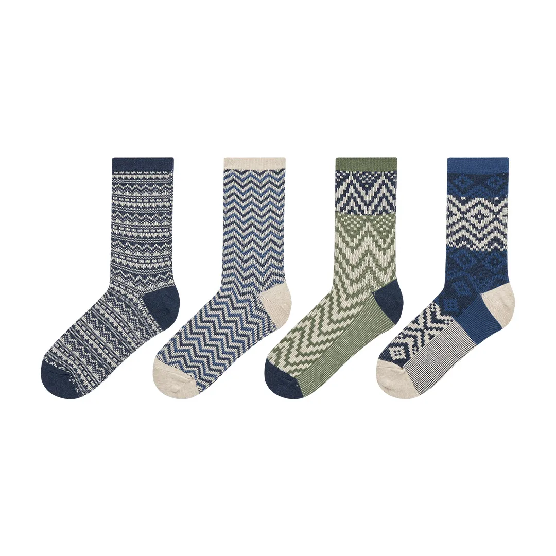 [4PACK] 남성 자카드 크루 삭스 - 감도 깊은 취향 셀렉트샵 29CM