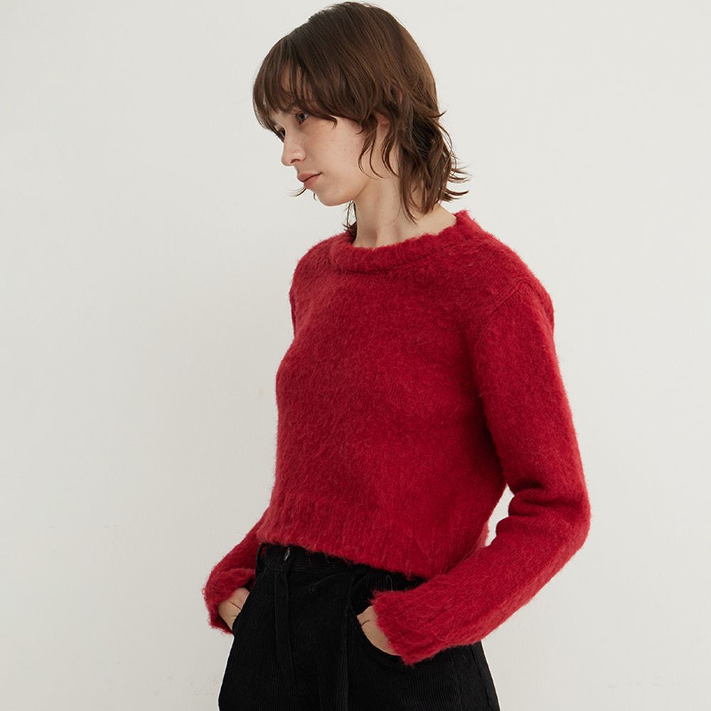 Brushed Crop Round knit_DEEP ROSE - 감도 깊은 취향 셀렉트샵 29CM