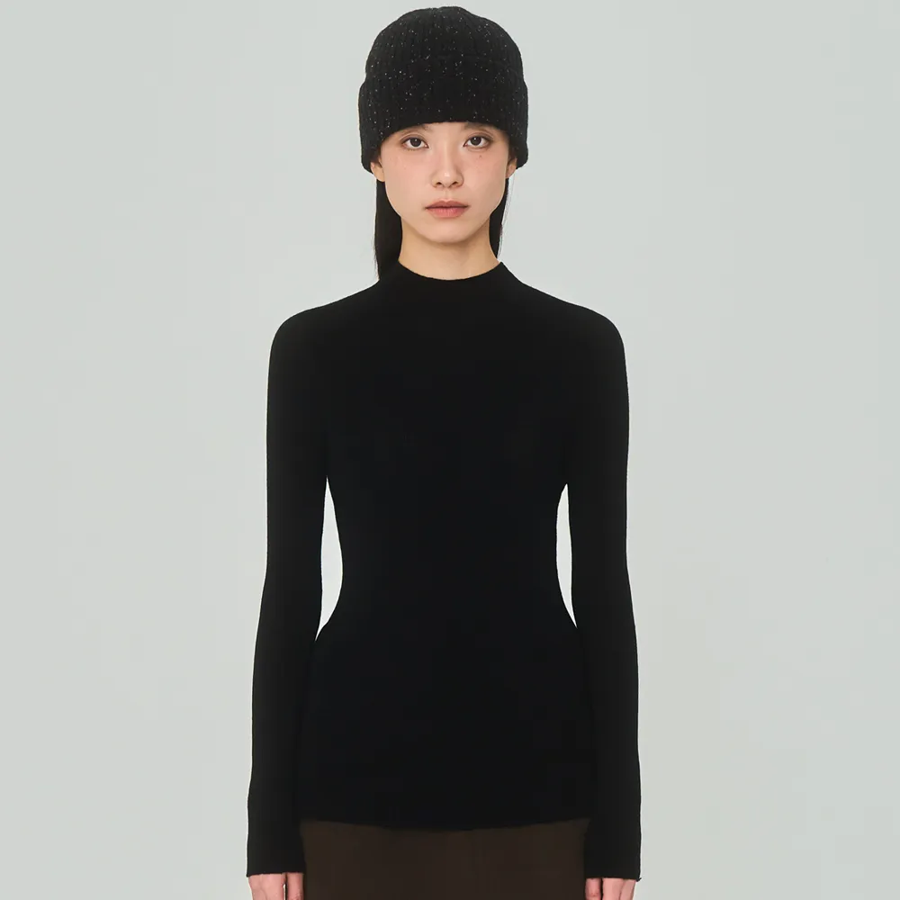 Half Turtleneck Ribbed Black Knit - 감도 깊은 취향 셀렉트샵 29CM