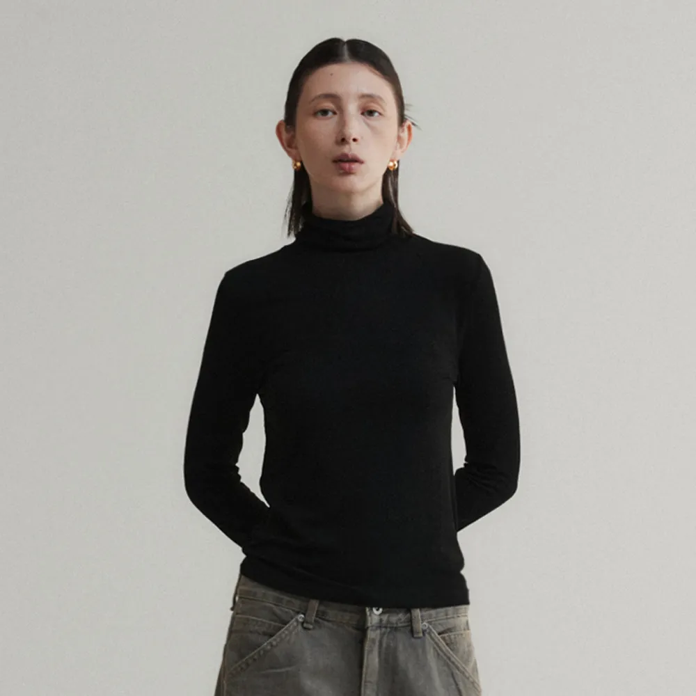 Tencel Span Turtle Neck Top - Black - 감도 깊은 취향 셀렉트샵 29CM