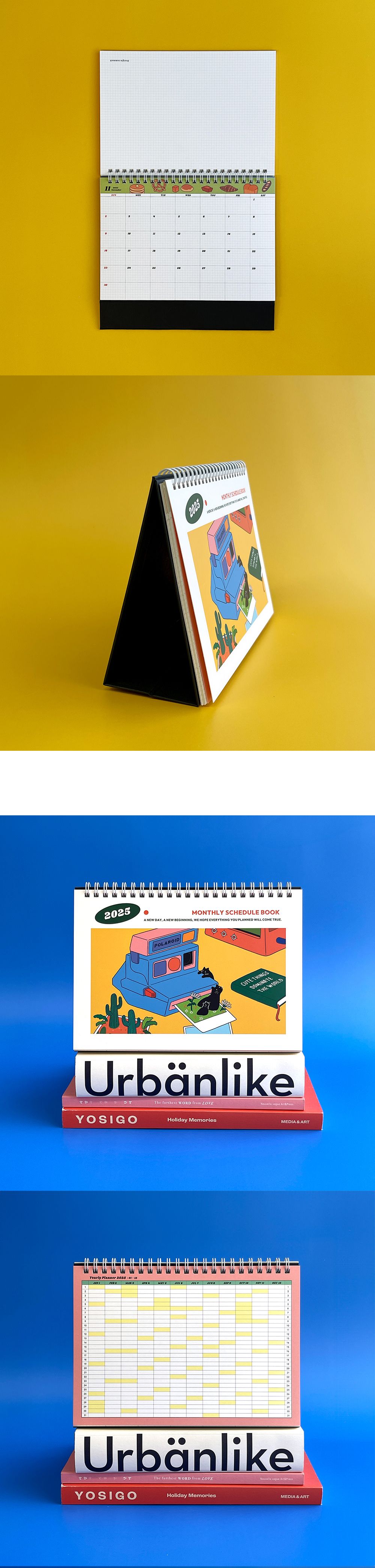 2025 월간 일러스트 스케줄러 탁상형 A5 - 감도 깊은 취향 셀렉트샵 29CM