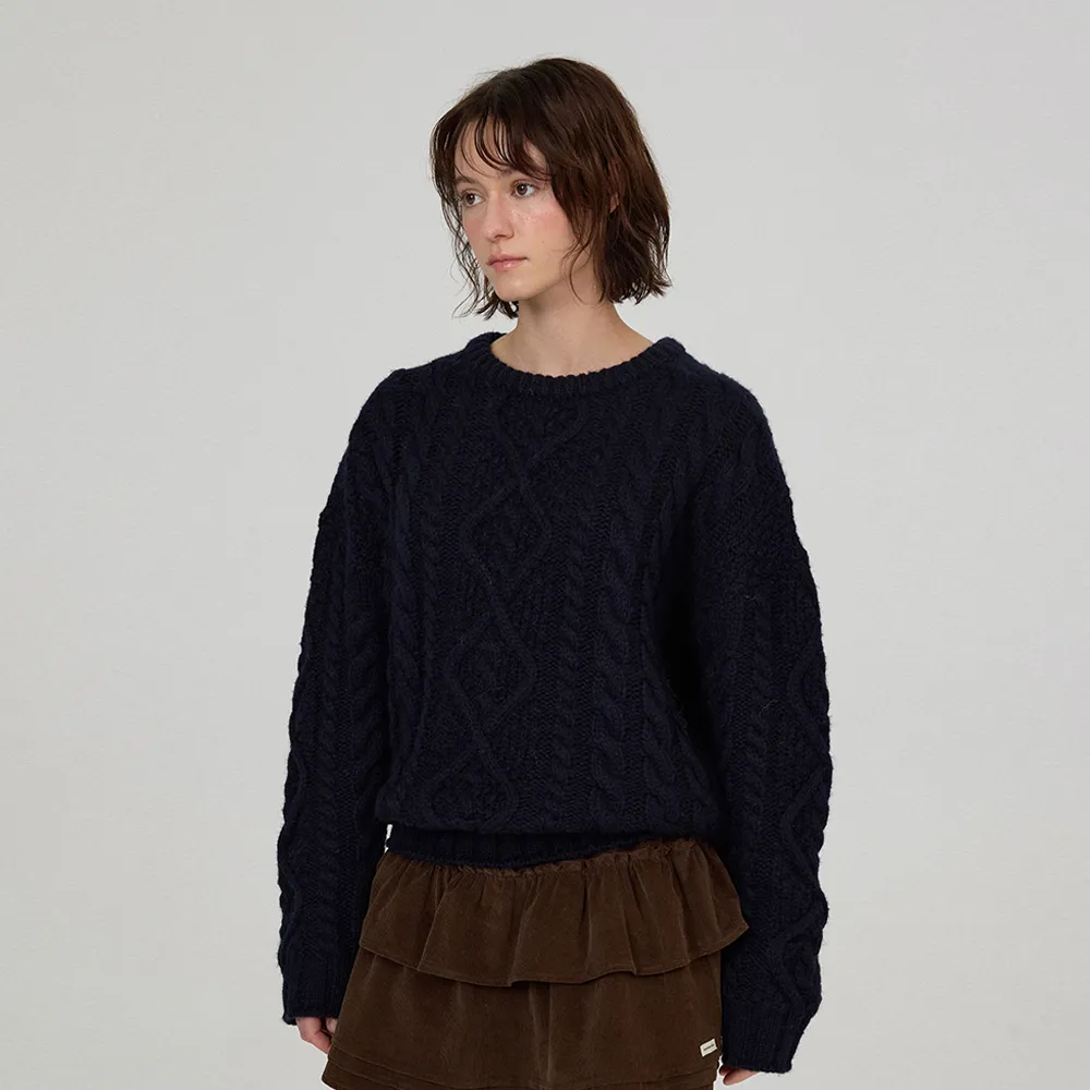 Papa Wool Cable Knit - Navy - 감도 깊은 취향 셀렉트샵 29CM