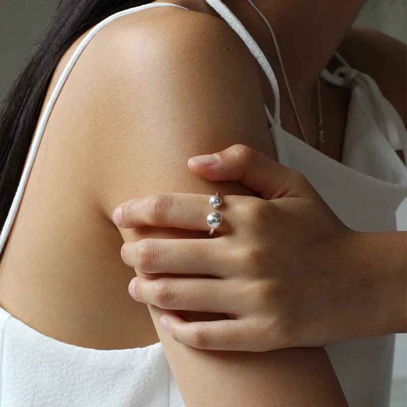 [Silver 925] Two Ball Open Ring - 감도 깊은 취향 셀렉트샵 29CM