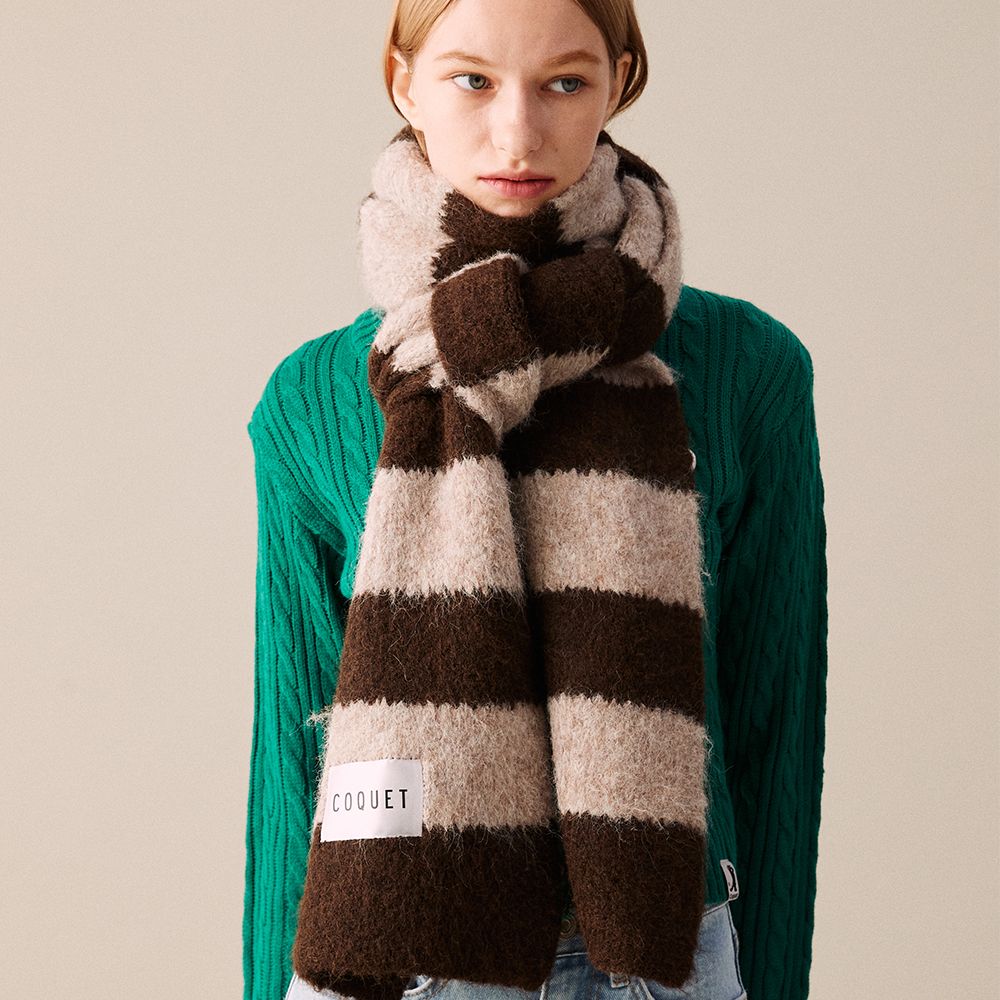 STRIPE LONG MUFFLER BROWN - 감도 깊은 취향 셀렉트샵 29CM