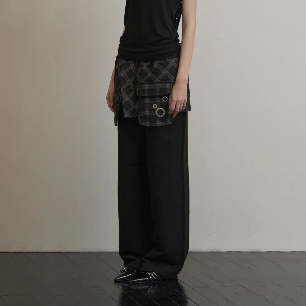 CHECK LAYERED SWEATPANTS BLACK - 감도 깊은 취향 셀렉트샵 29CM