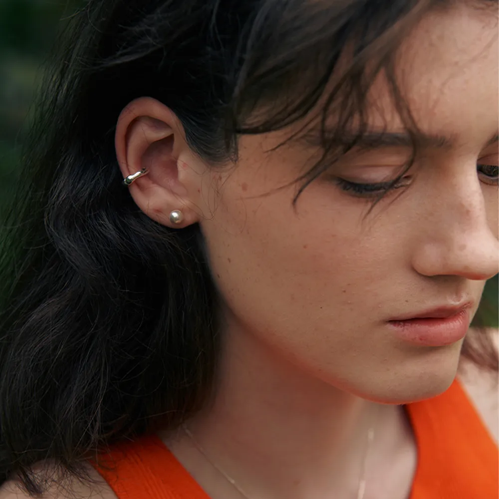 [verte set] haute pearl earring (6mm) + bambou earcuff (silver) - 감도 깊은 취향 셀렉트샵 29CM