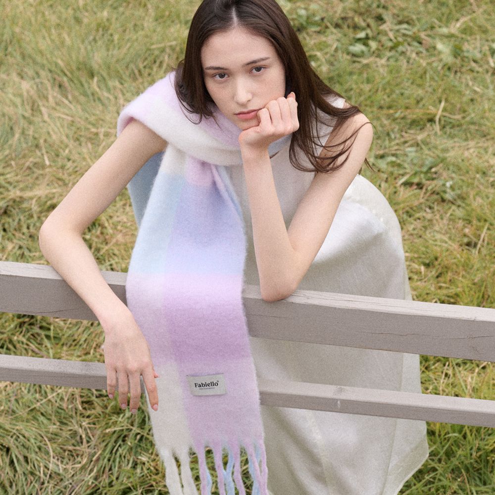 Multi check muffler (purple) - 감도 깊은 취향 셀렉트샵 29CM