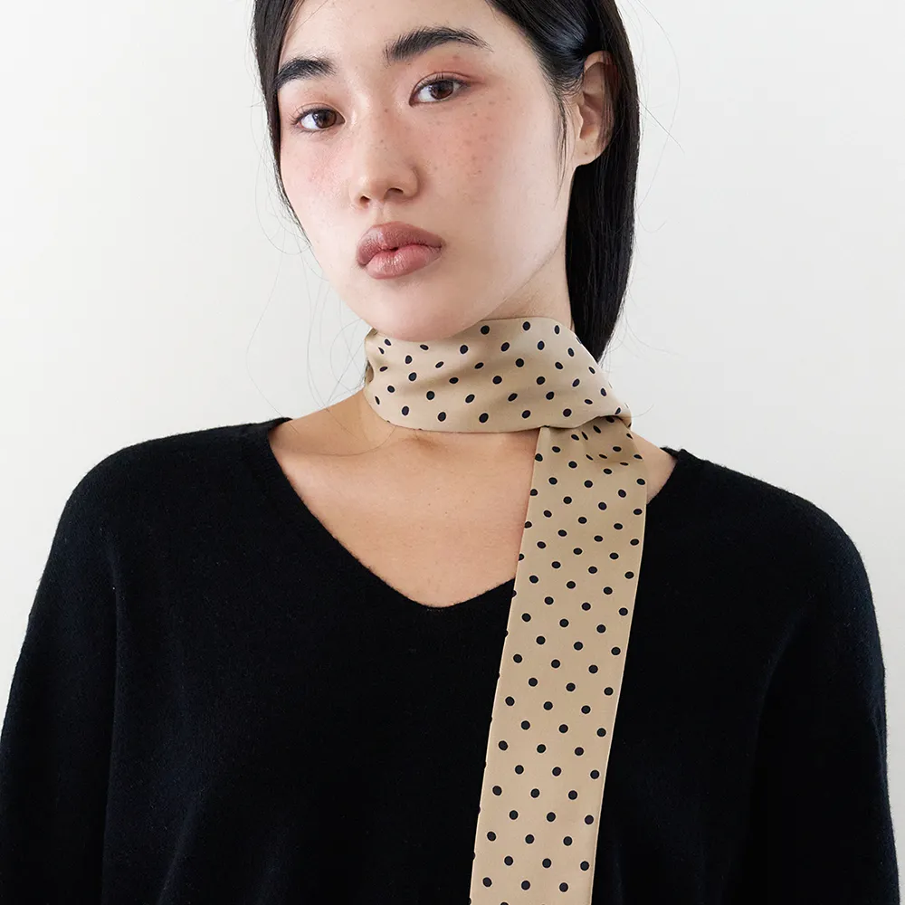 dot silky long scarf - brown - 감도 깊은 취향 셀렉트샵 29CM