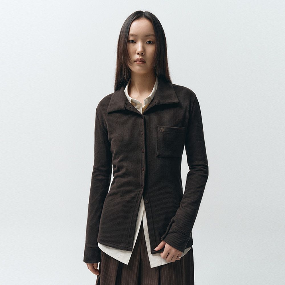 BASIC MIDI SHIRT CARDIGAN,DARK BROWN - 감도 깊은 취향 셀렉트샵 29CM
