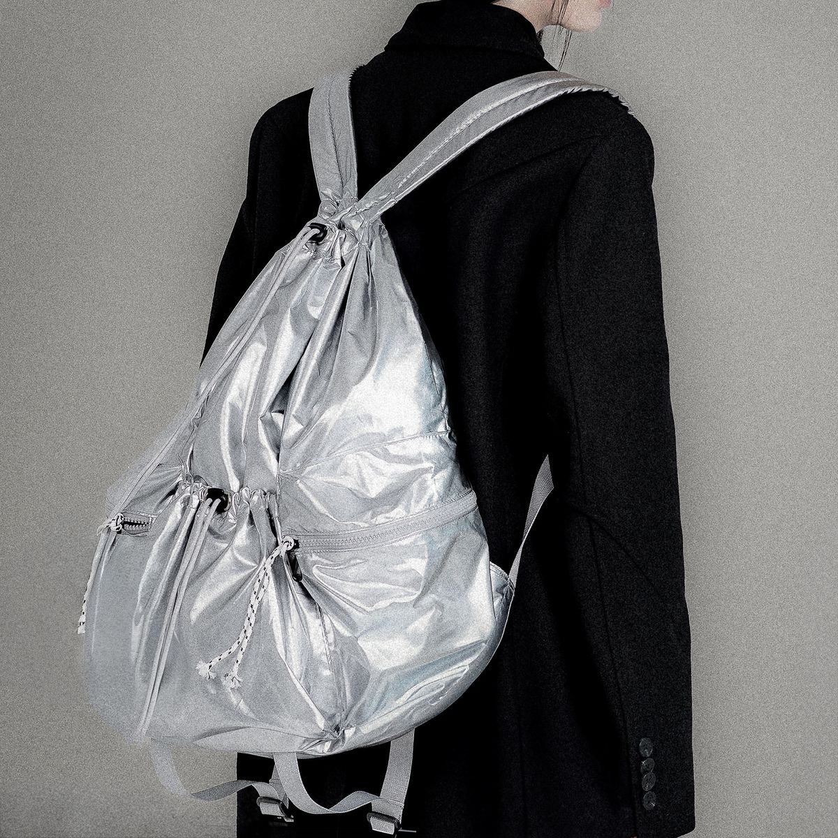 Drawstring nylon backpack Silver - 감도 깊은 취향 셀렉트샵 29CM
