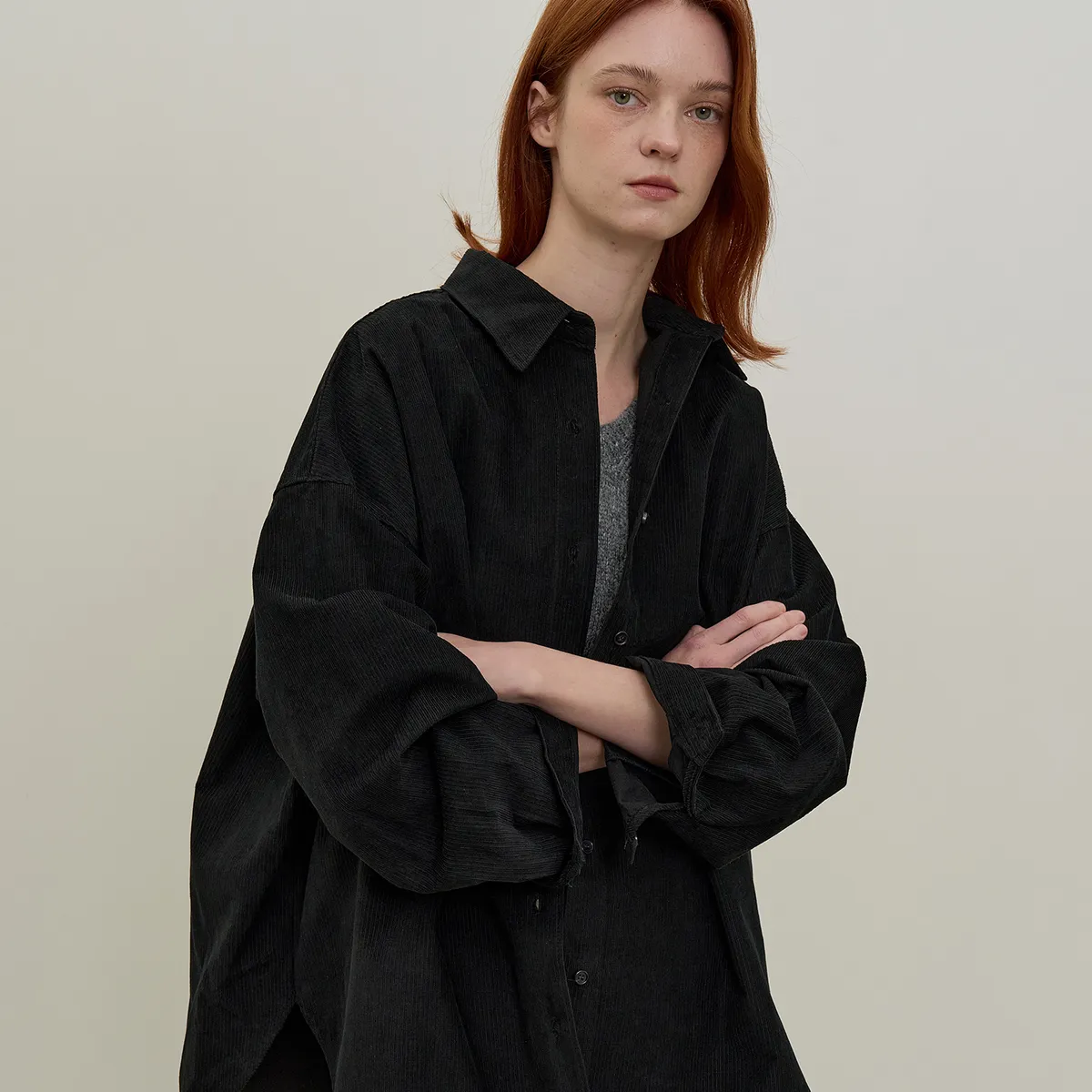 CLASSIC CORDUROY OVER FIT SHIRT_BLACK - 감도 깊은 취향 셀렉트샵 29CM
