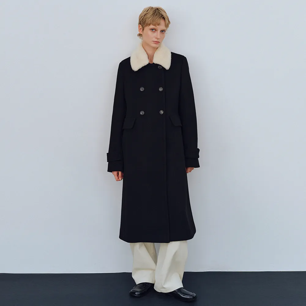 Coco Double Button Wool Coat (Black) - 감도 깊은 취향 셀렉트샵 29CM