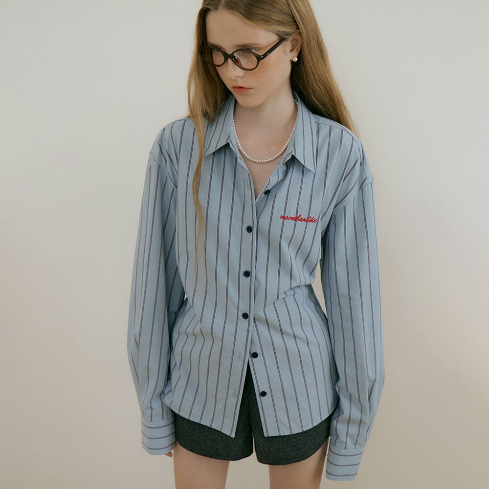 STRIPE STRING SHIRT - SKYBLUE - 감도 깊은 취향 셀렉트샵 29CM