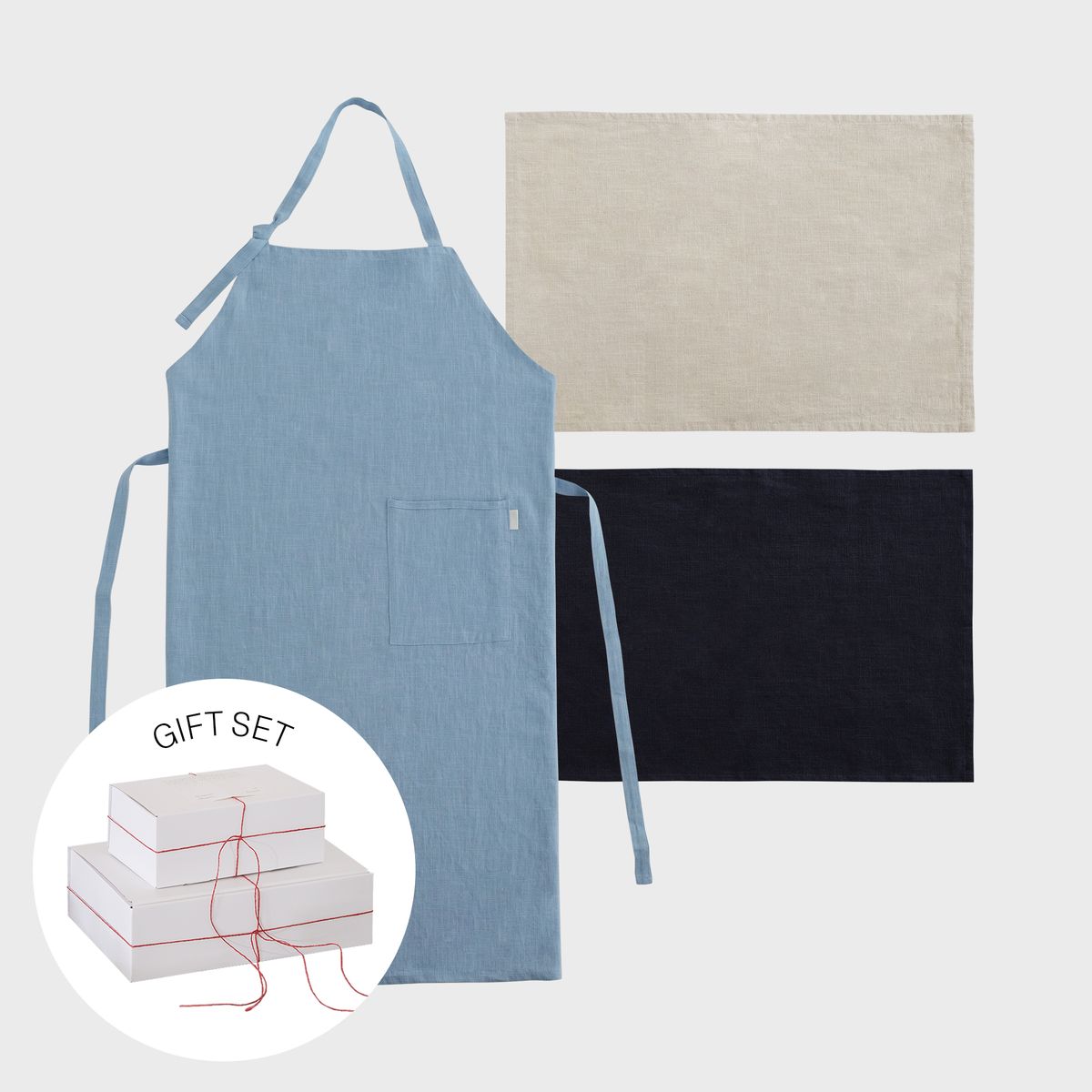 [GIFT SET] Apron,Tea towel 2ea Set - 린넨 앞치마, 티타월2개 세트 (9 colors) - 감도 깊은 취향 셀렉트샵 29CM