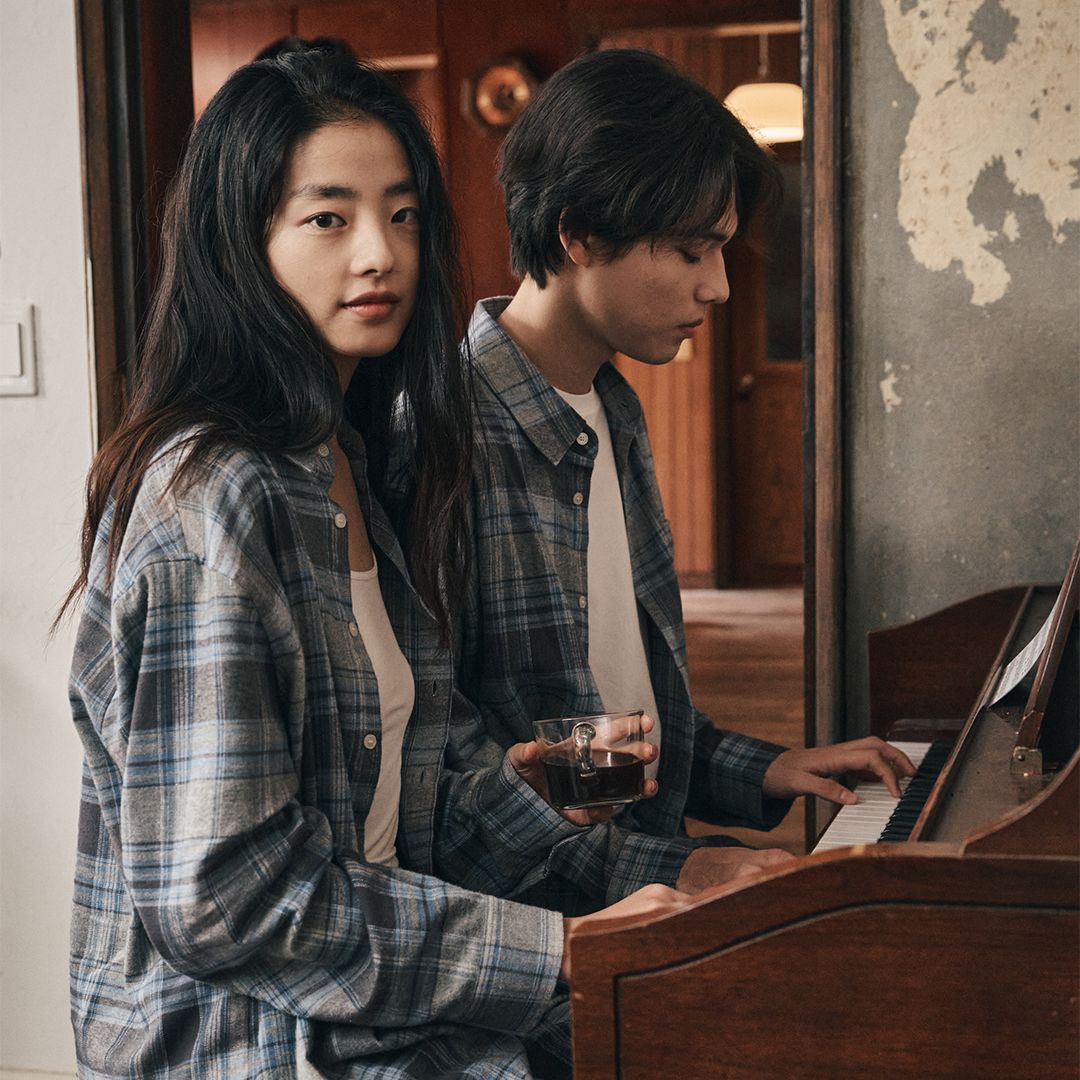 [29CM 단독] (uni)도어투도어 플란넬 페블블루 체크 셔츠 블루그레이 - 감도 깊은 취향 셀렉트샵 29CM