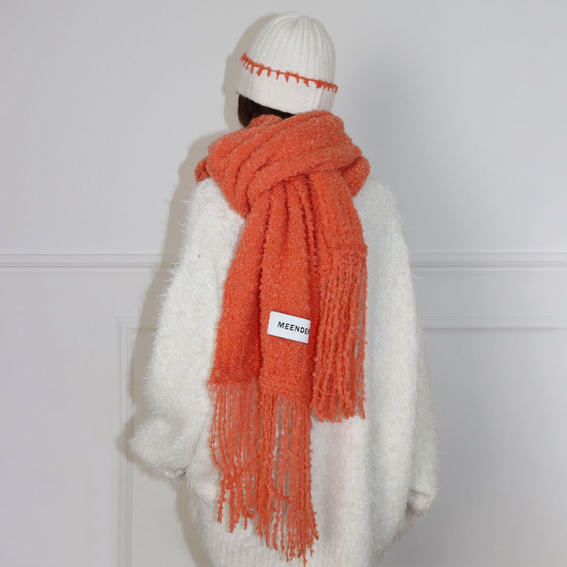 ALPACA KNIT LONG MUFFLER - ORANGE - 감도 깊은 취향 셀렉트샵 29CM