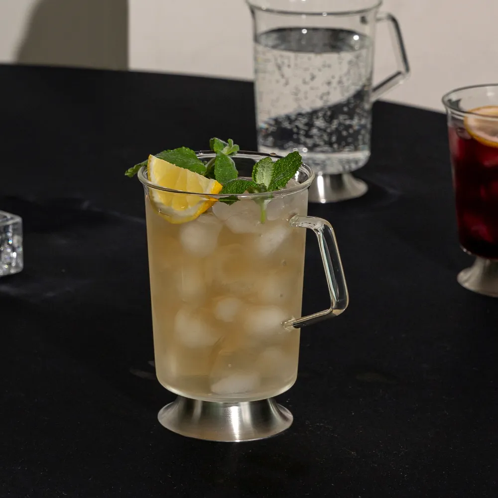 실버 핸들 내열유리 글라스 유리컵400ML 2P - 감도 깊은 취향 셀렉트샵 29CM