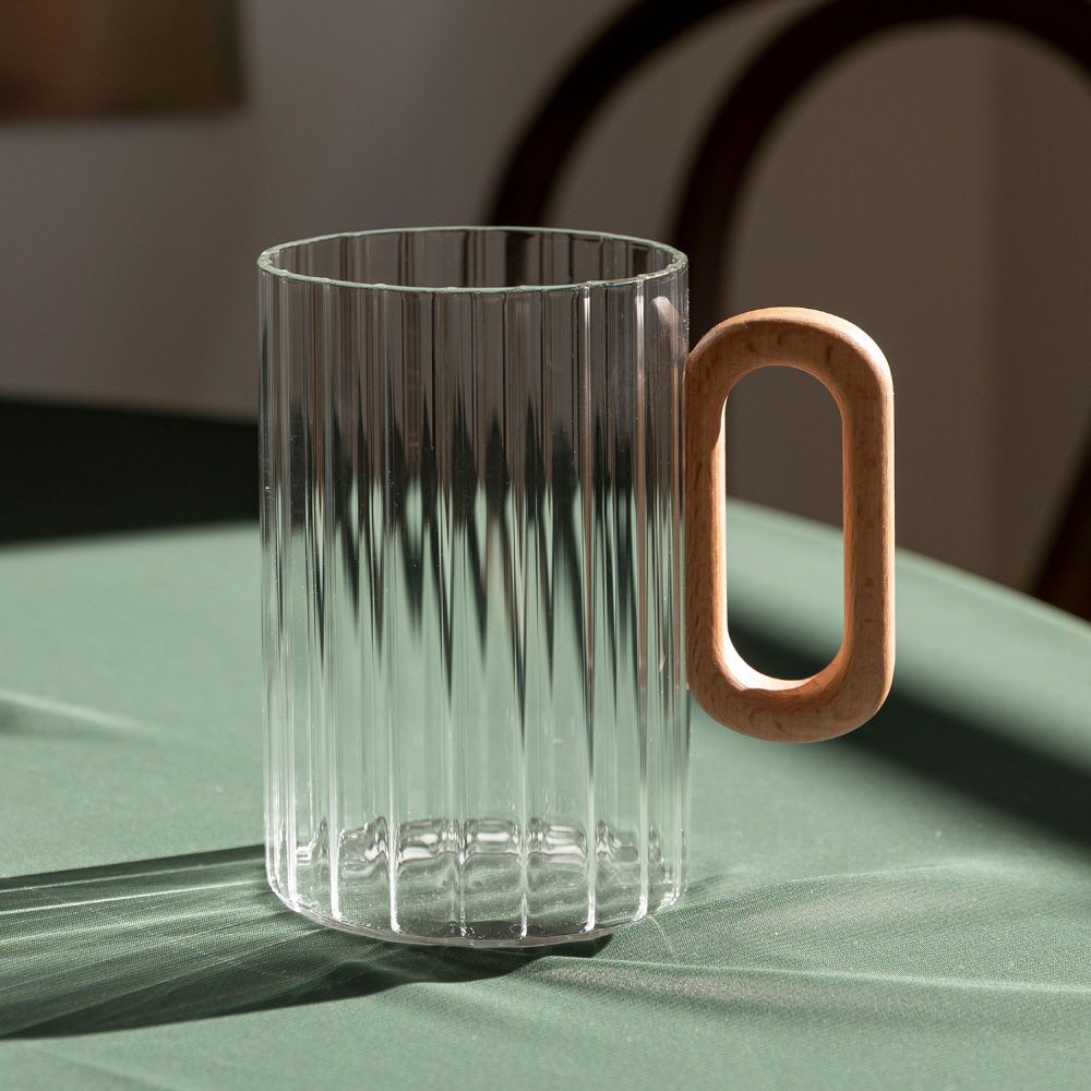 베이지 우드핸들 글라스 500ML - 감도 깊은 취향 셀렉트샵 29CM